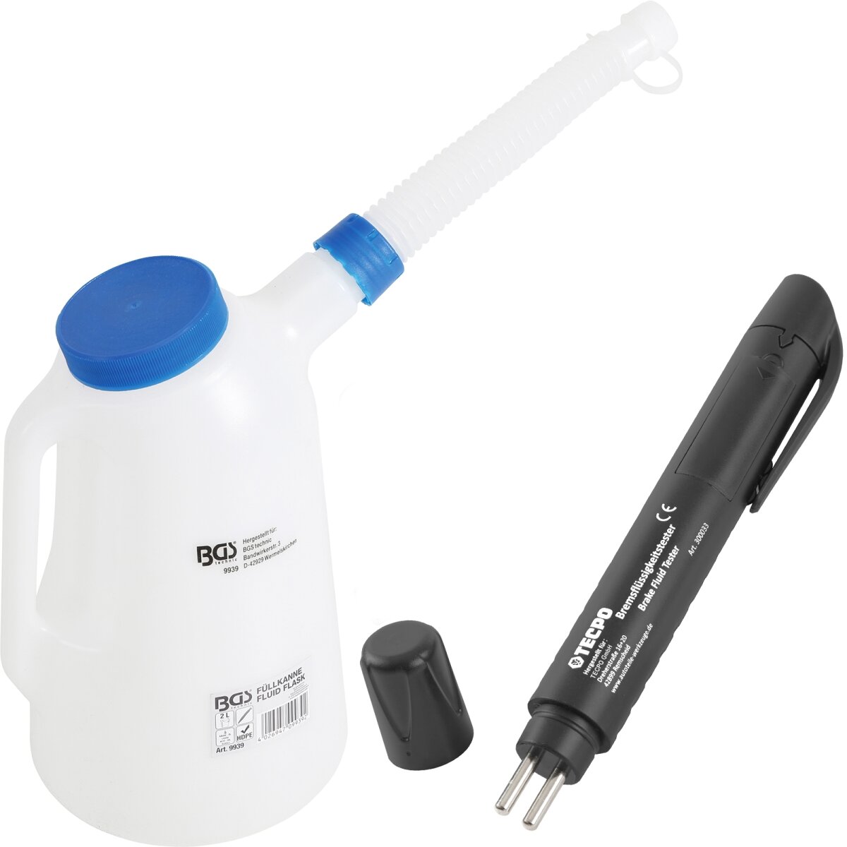 BGS Füllkanne mit flexiblem Ausgussstutzen und Deckel, 2 L + TECPO Br ...