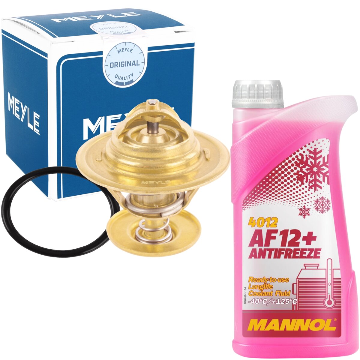 MEYLE Thermostat, Kühlmittel + Mannol Kühlerfrostschutz AF12+, 1 Lite ...