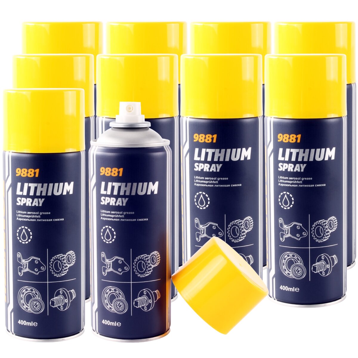 10x MANNOL Lithium Spray, 400 ml, 37,99