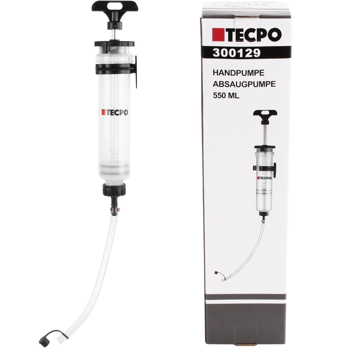 TECPO Absaugpumpe 550 ml mit Schlauch – für Öl & Kühlflüssigkeit, 17,90
