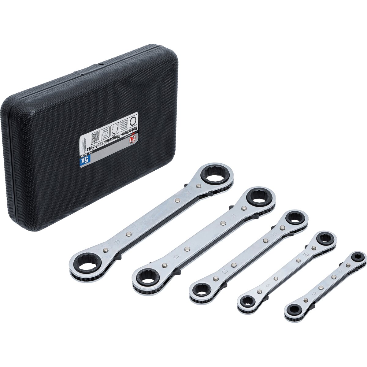 BGS DIY 12-kant Ratschenschlüssel Satz Ratschen Ringschlüssel 5-tlg W ...