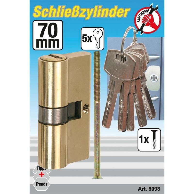 BGS DIY Messing-Schließzylinder, 70 mm, 12,99