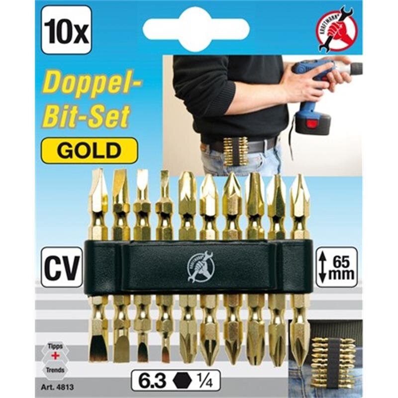 Doppel-Bit-Set "Gold", 6,3 (1/4), 10-tlg., 10,99