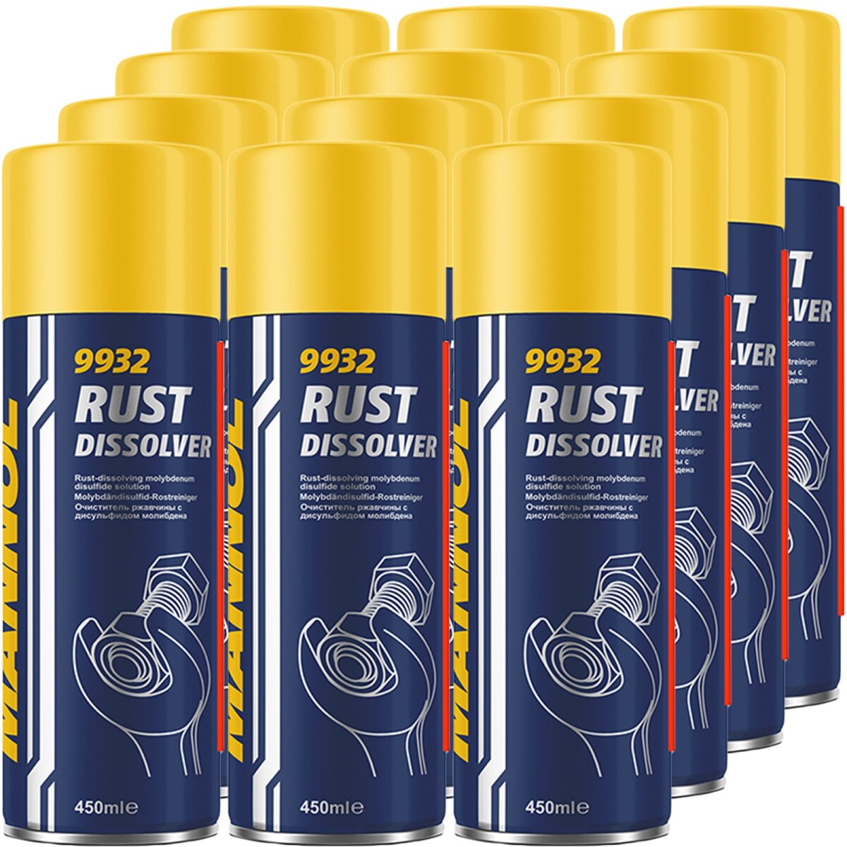 12x MANNOL 9932 Rostlöser, 450 ml, 44,99