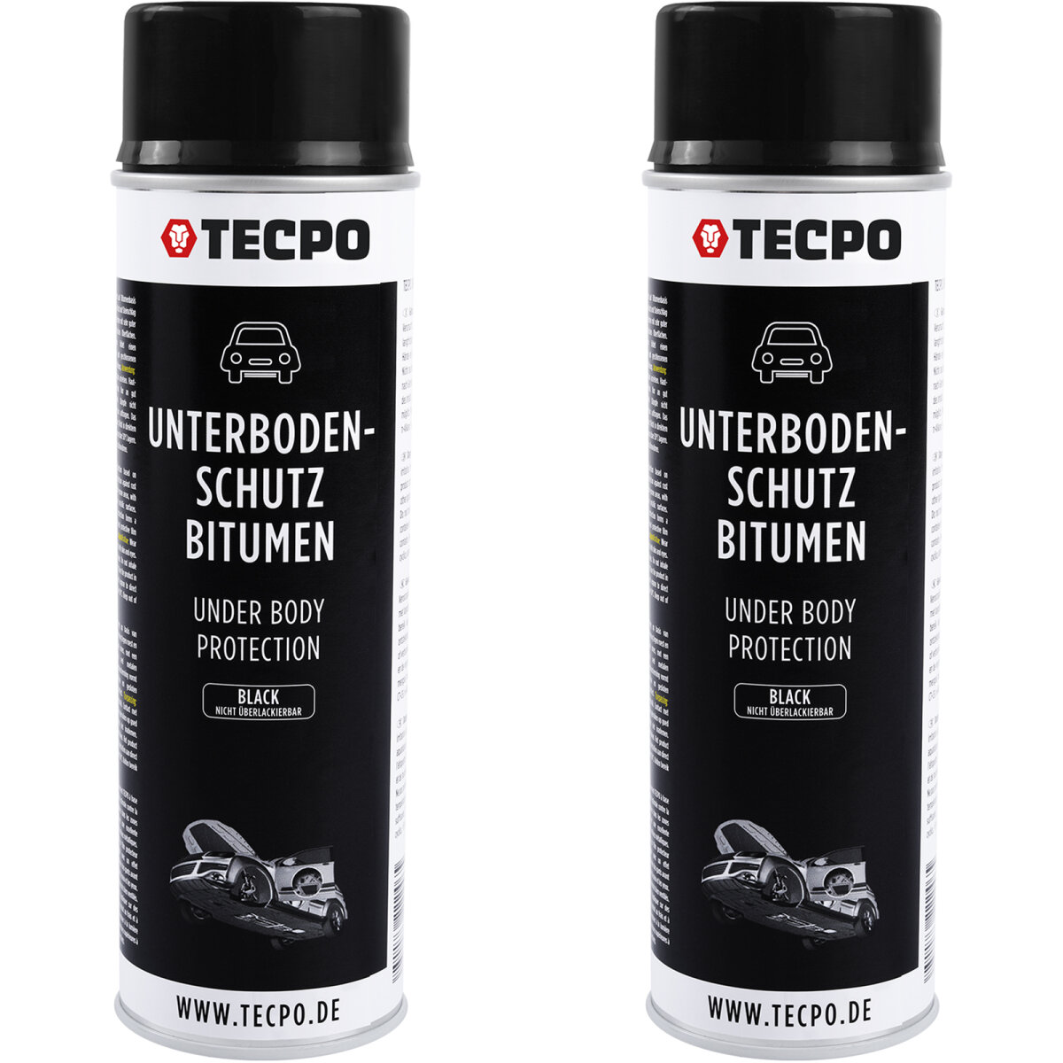 2x TECPO Unterbodenschutz Bitumen schwarz, 500 ml, 13,99
