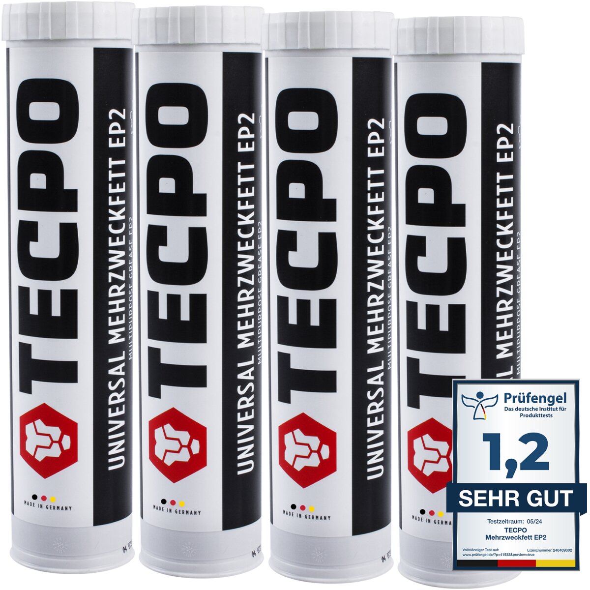 4x TECPO Universal Mehrzweckfett EP2, 400g, 21,99