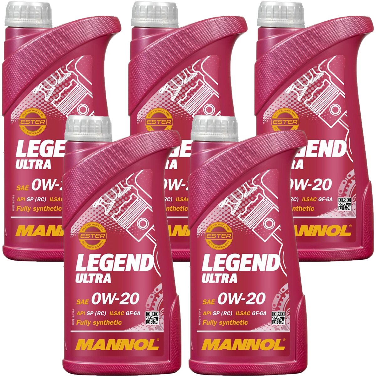 5x MANNOL Legend Ultra 0W-20, 1L, 32,90