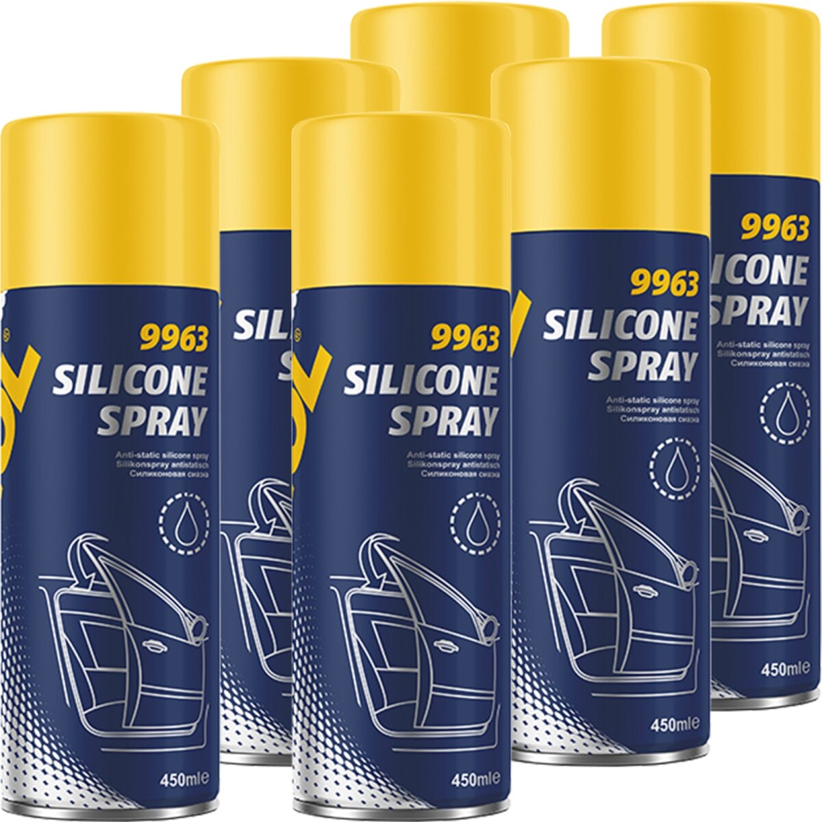 Mannol Silicone Spray, 6x 450 ml, 17,90