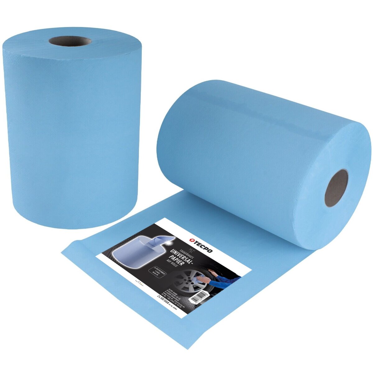 2x TECPO Putzrolle blau 3-lagig 36x36 cm MAX-500, 29,90
