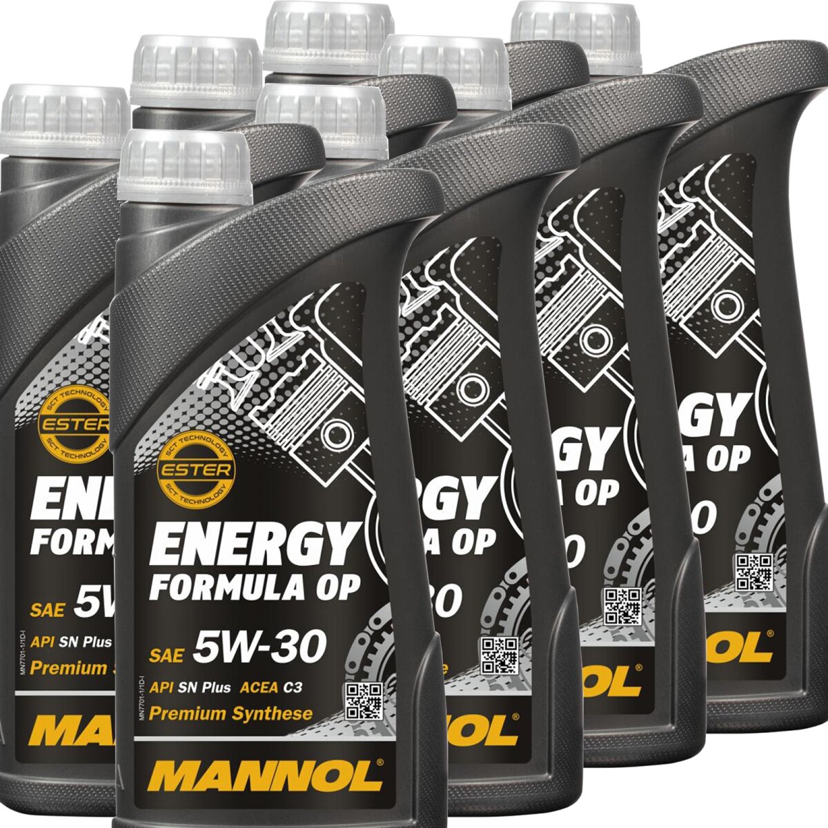 7x MANNOL 7701 5W-30 Motoröl API SN/SM/CF, 1L, 39,99