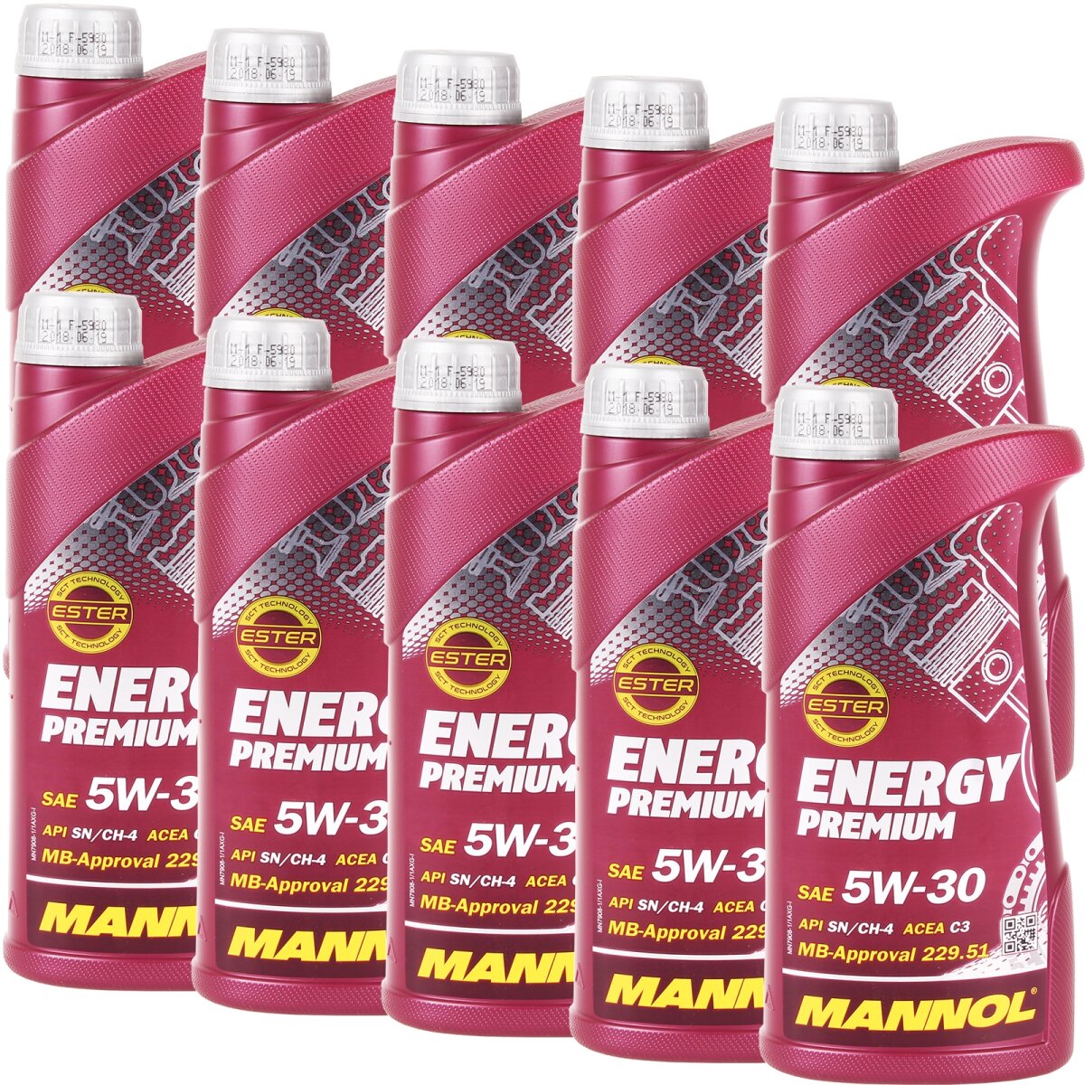 10x MANNOL Energy Premium 5W-30, 1L, 61,99