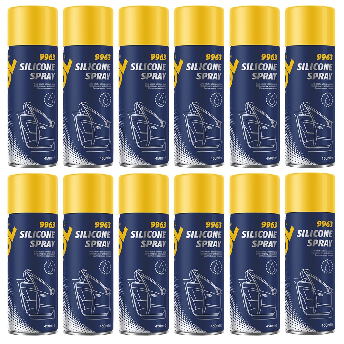 Mannol Silicone Spray, 12x 450 ml, 30,90