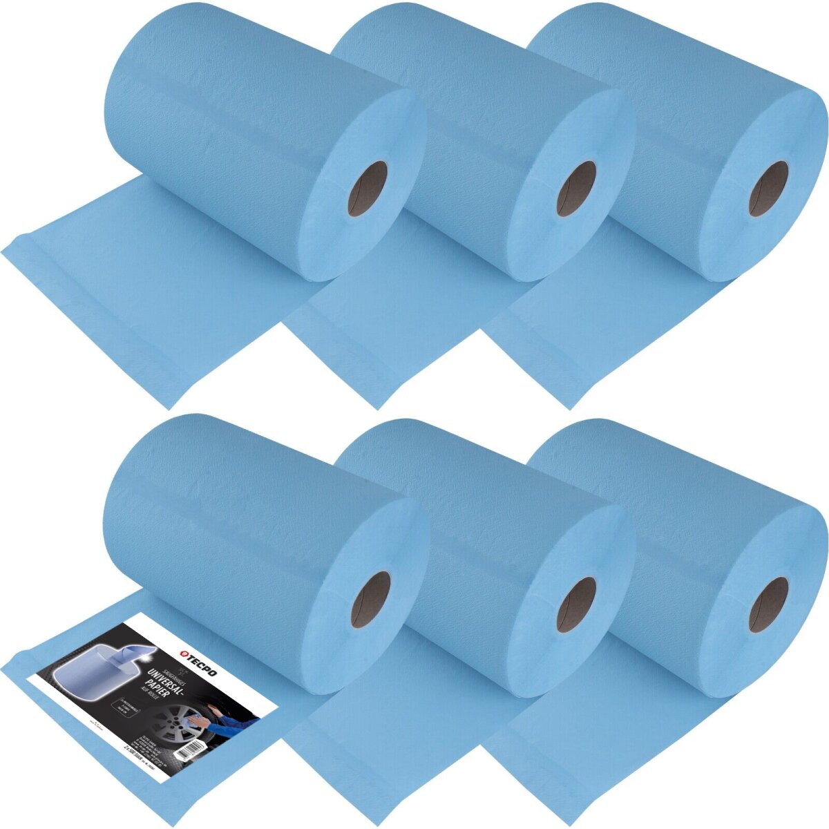 6x TECPO Putzrolle blau 3-lagig 36x36 cm MAX-500, 76,90