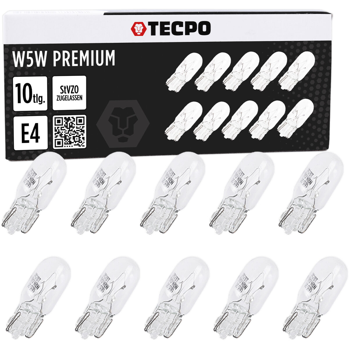 TECPO Glassockel 12V 5W - W5W, 20-teilig, 7,99