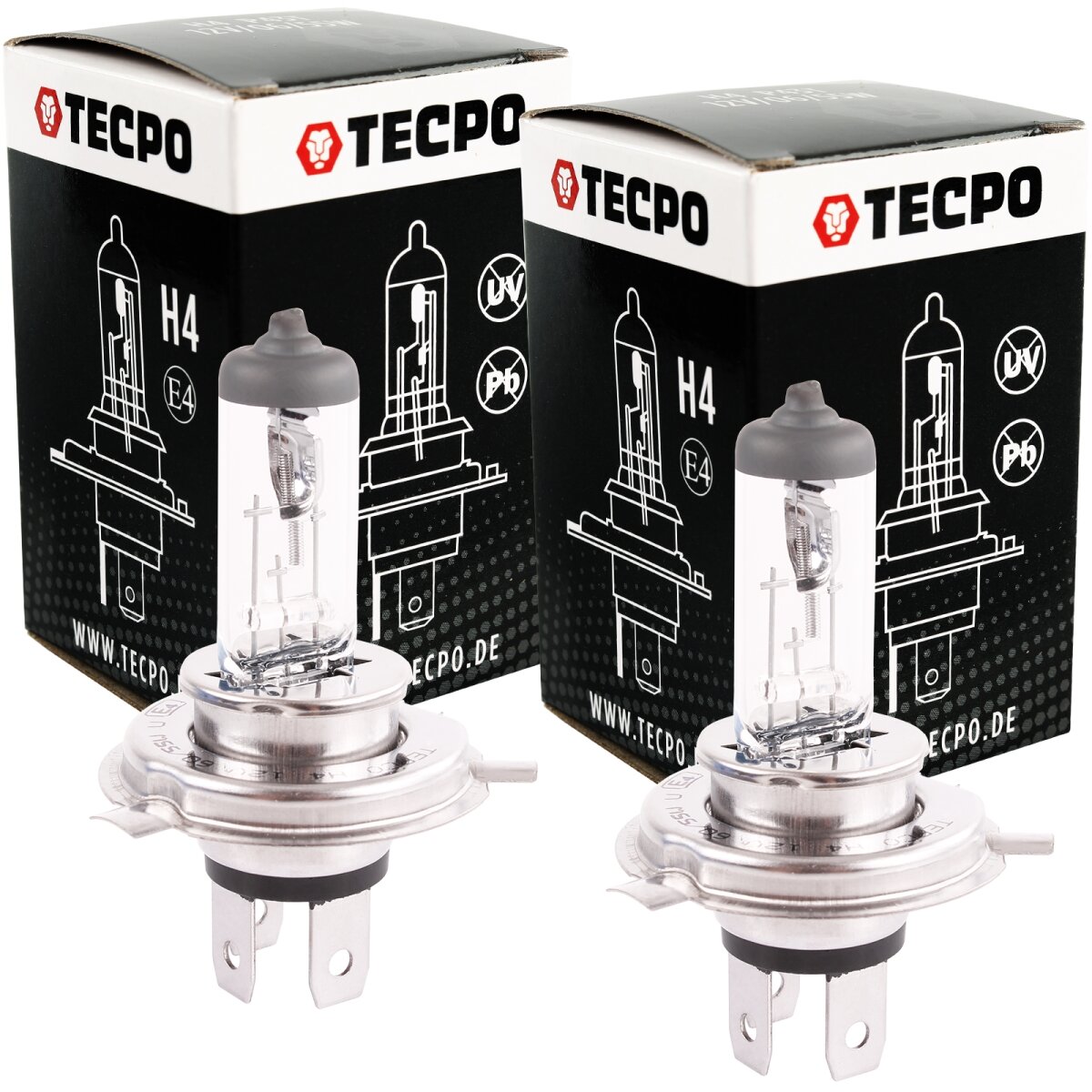 2x TECPO H4 Glühbirne 12V 55W P43T, 5,99