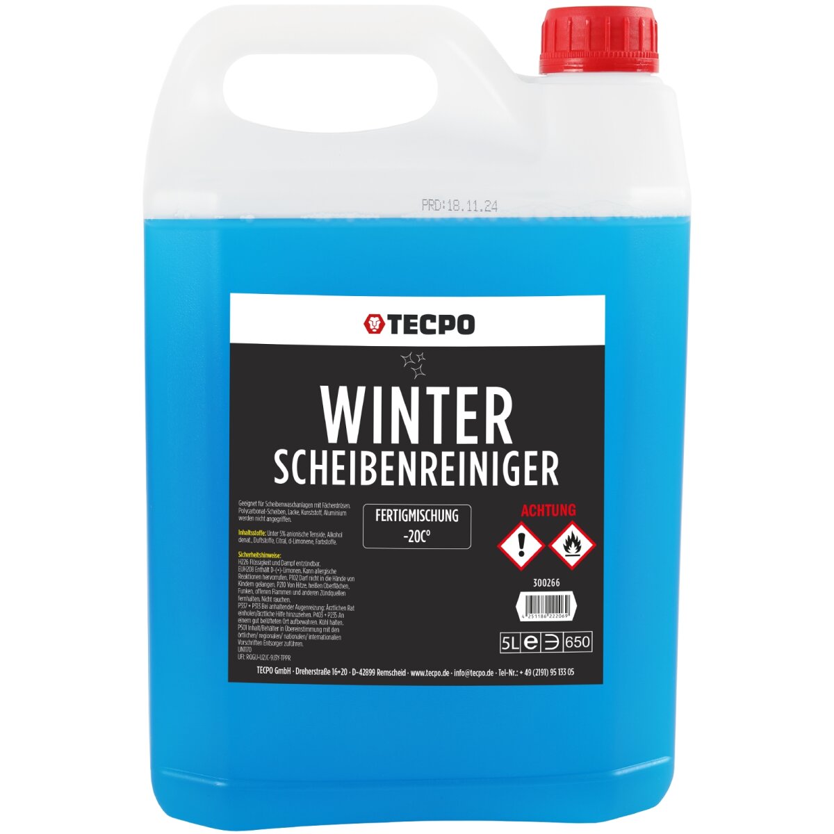 TECPO Winter Scheibenreiniger -20°C Fertigmischung, 5 Liter, 10,99
